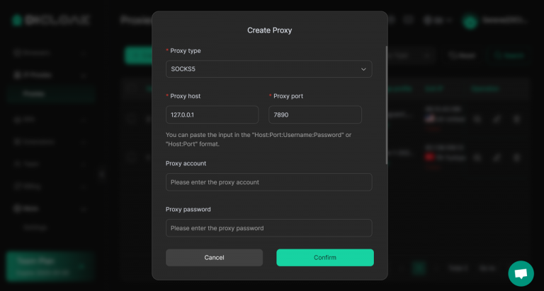 127.0.0.1 Proxy Configuration - dicloak