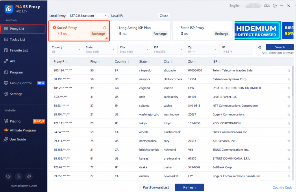 Configuring PIA S5 Proxy - dicloak