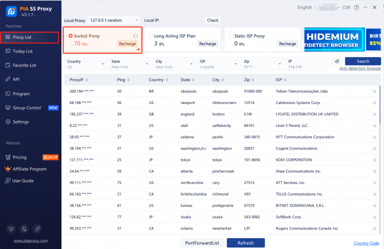 Configuring PIA S5 Proxy - dicloak