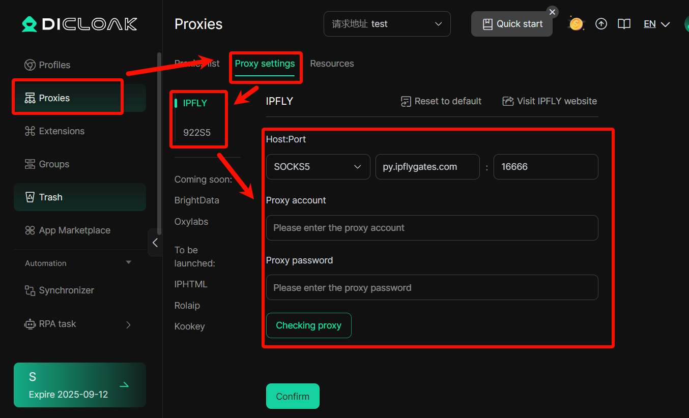 Configuring Dynamic Management - dicloak