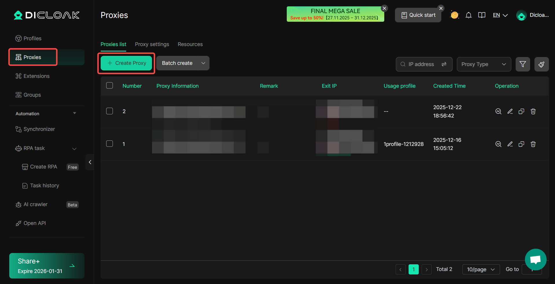 How to Assign Proxies to Profiles with One Click - dicloak